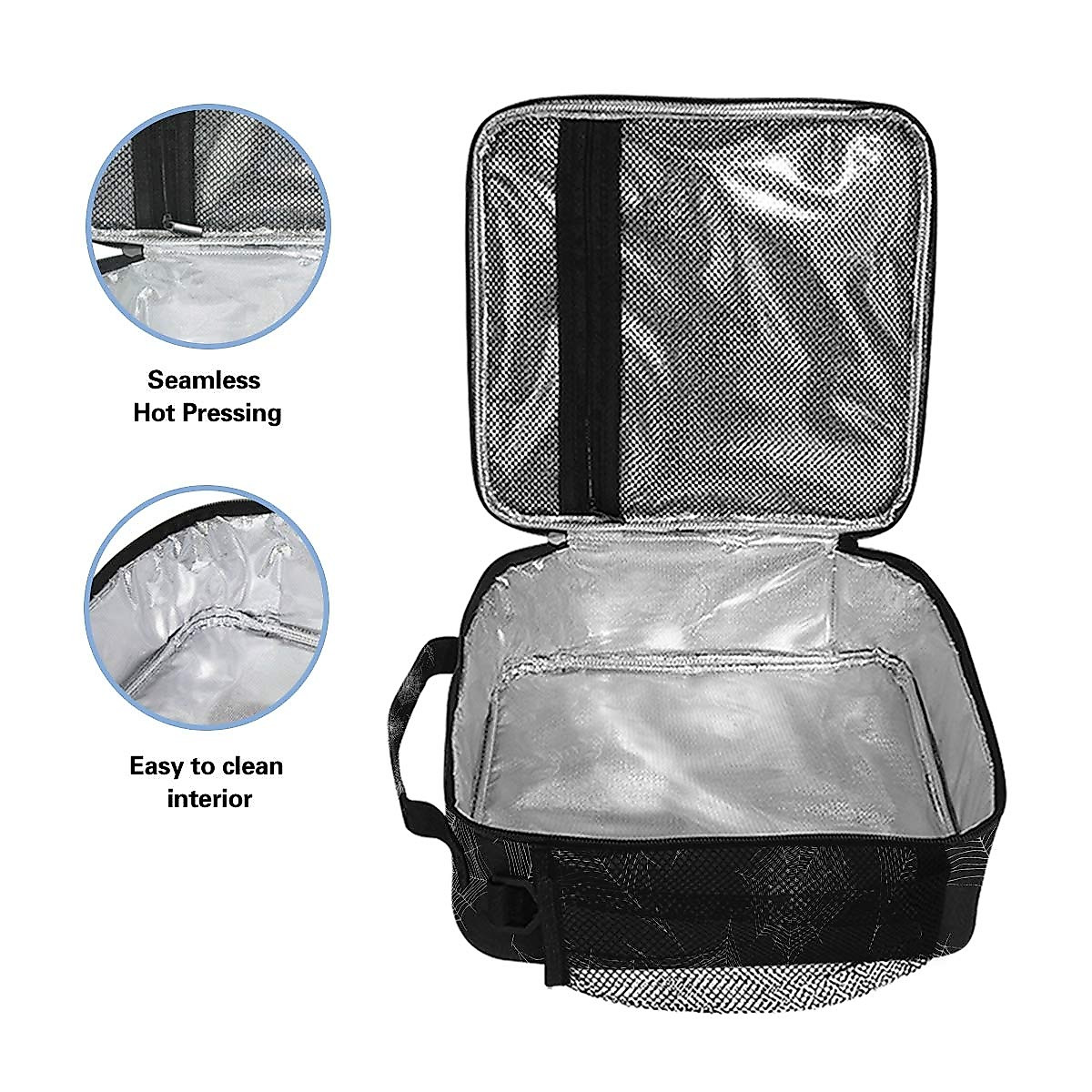 ZZXXB Spider Web Insulated Lunch Bag Box Reusable Thermal Cooler Bag Tote Outdoor Travel Picnic Bag With Shoulder Strap for Children Students Adults