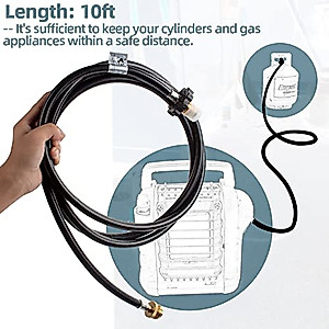 Alocs 10ft Propane Hose Adapter F273704 for Mr Heater Buddy Heater, Coleman Stove, Portable Grill, Connecting 1LB Portable Appliances to 5-20LB Tank