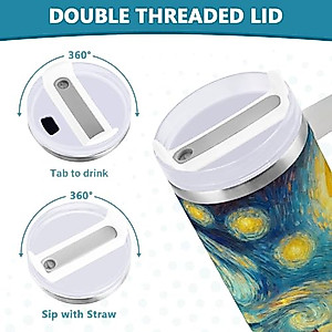 RPLIFE Golden Gate Bridge Starry Night 40oz Tumbler with Handle, Stainless Water Bottle, Insulated Coffee Tumbler