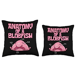 Enjoying A Bottom-dwelling Deep-sea Fish Anatomy Water Animal Blobfish Throw Pillow, 18x18, Multicolor