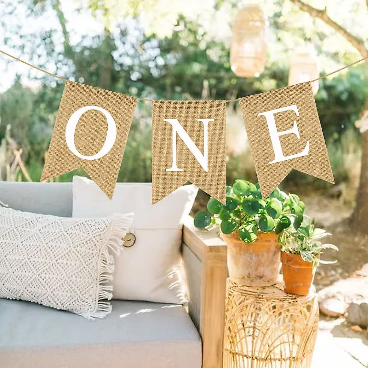 LIFULANDIAN Banner for Nursery Decor First Birthday Party Rustic Theme Decoration for boy or Girl，1st Birthday Party Supplies High Chair Banner Birthday Banner for Boy Girl Party