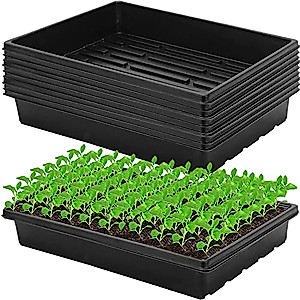 Cezoyx 10 Pack Plant Growing Trays with No Drain Holes, 15 x 11 x 2.5 Inch Garden Seed Starter Trays Hydroponics Growing Trays Nursery Tray for Seedlings, Indoor Gardening, Growing Microgreens