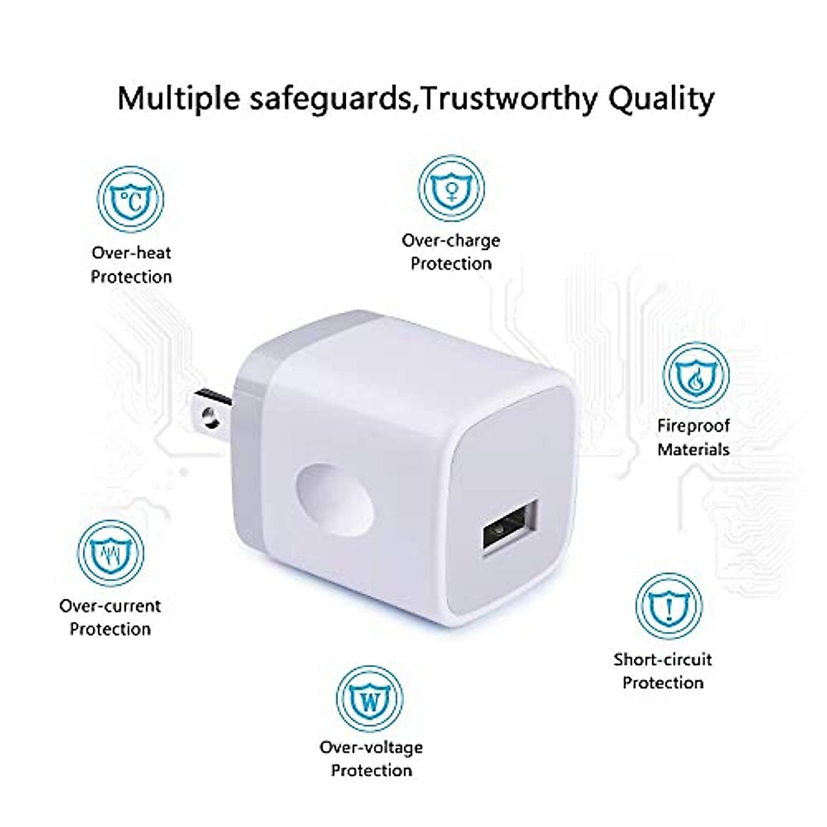 Charging Block for iPhone, Charger Box, USB Cube, NonoUV 10-Pack Single Port Wall Charger 1A/5V USB Outlet Plug Adapter Power Bricks for iPhone 13 12 11 Pro SE XR XS X 8 7 6 6S Plus, iPad, Samsung