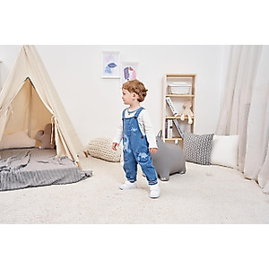 LvYinLi Baby Boy Clothes Set Infant Boy's Long Sleeve Romper+Dinosaur Denim Overalls Toddler Boys Fall Winter Outfits (Blue, 0-6 months)