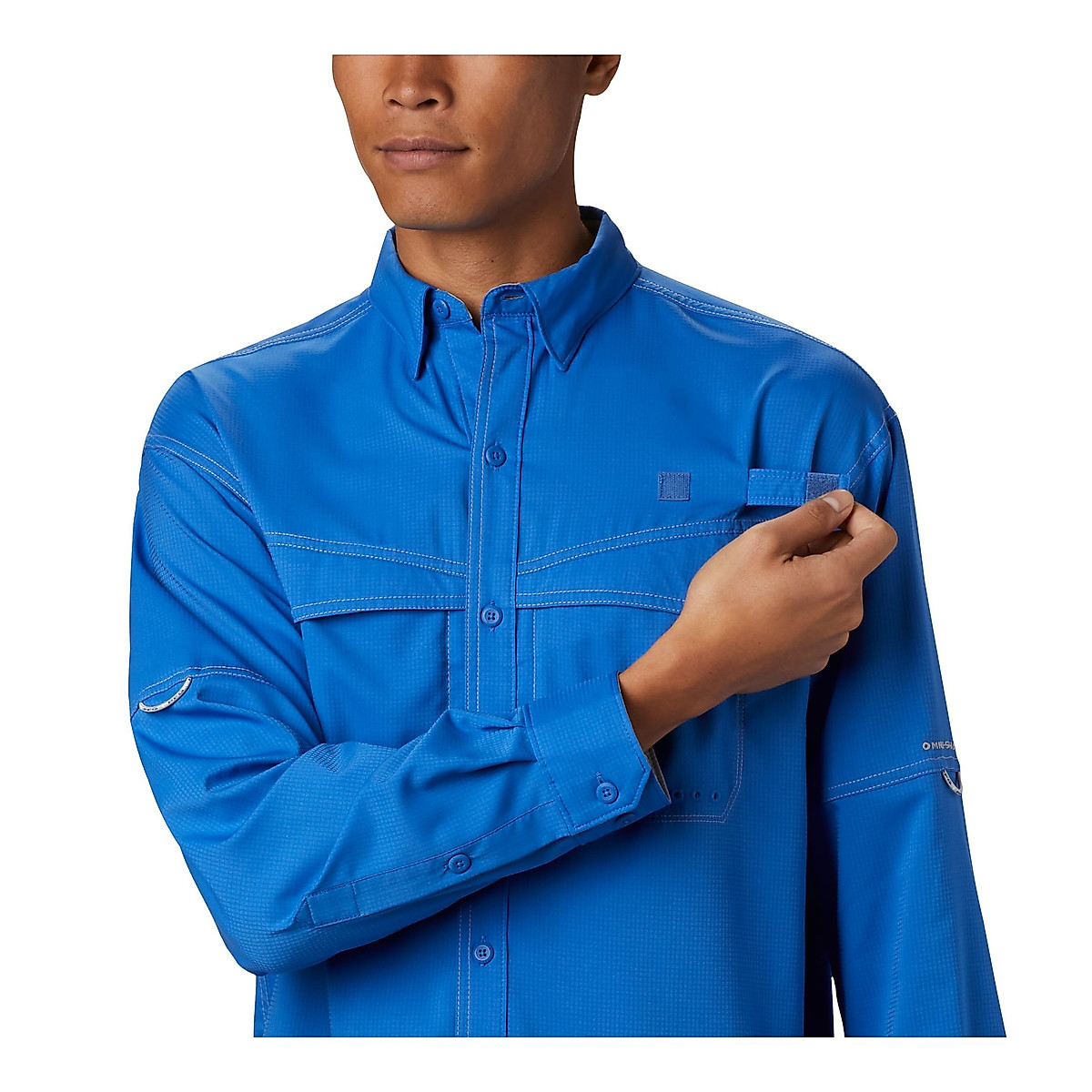 Columbia Men's Low Drag Offshore Short Sleeve Shirt, UPF 40 Protection, Moisture Wicking Fabric, Vivid Blue, X-Large