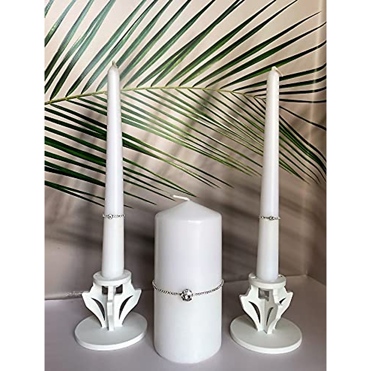 Magik Life Unity Candle Set for Wedding - Wedding Accessories for Reception and Ceremony - Candle Sets - 6 Inch Pillar and 2 10 Inch Tapers - Decorative Pillars White