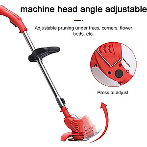 Handheld Electric Weeder, Battery Powered 24V Lightweight Cordless Weed Trimmer with Charger 3 Blades Multipurpose Home Lawn Mower