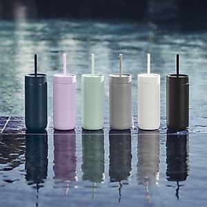 Fellow 16 oz Carter Cold Travel Mug for Water, Iced Tea, Coffee, Smoothies, Iced Coffee & more - Stainless Steel Vacuum-Insulated Iced Coffee tumbler with Spill Resistant lid and straw - Peri Twinkle