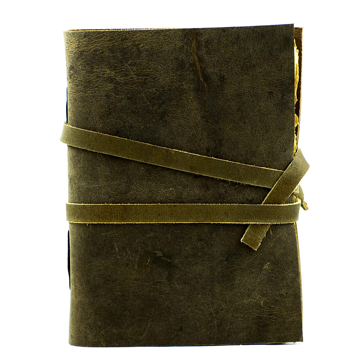 OVERDOSE Deckle Brown Leather Journal - Diary Sketchbook Book of Shadows Handmade Vintage Deckle Edge Paper - 6 x 8 inches | 15 x 20 cm | A5