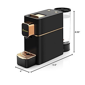 Mini Espresso Coffee Machine for Capsules Compatible with Nespresso OriginalL Machine, Espresso Maker Single Serve, Bestpresso Coffee Capsules Peet's Espresso more (Black)