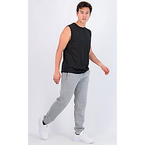 Real Essentials Men's Dry Fit Jersey Sleeveless Tank Top Muscle Yoga Active Men Basketball Beach Gym Workout Running Fitness Athletic Gym Bodybuilding Undershirt Tee T-Shirt, Set 6, 3XL, Pack of 5