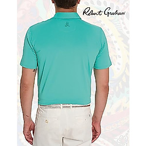Robert Graham Men AXELSEN 2 Short Sleeve Knit Polo, Jade, Small