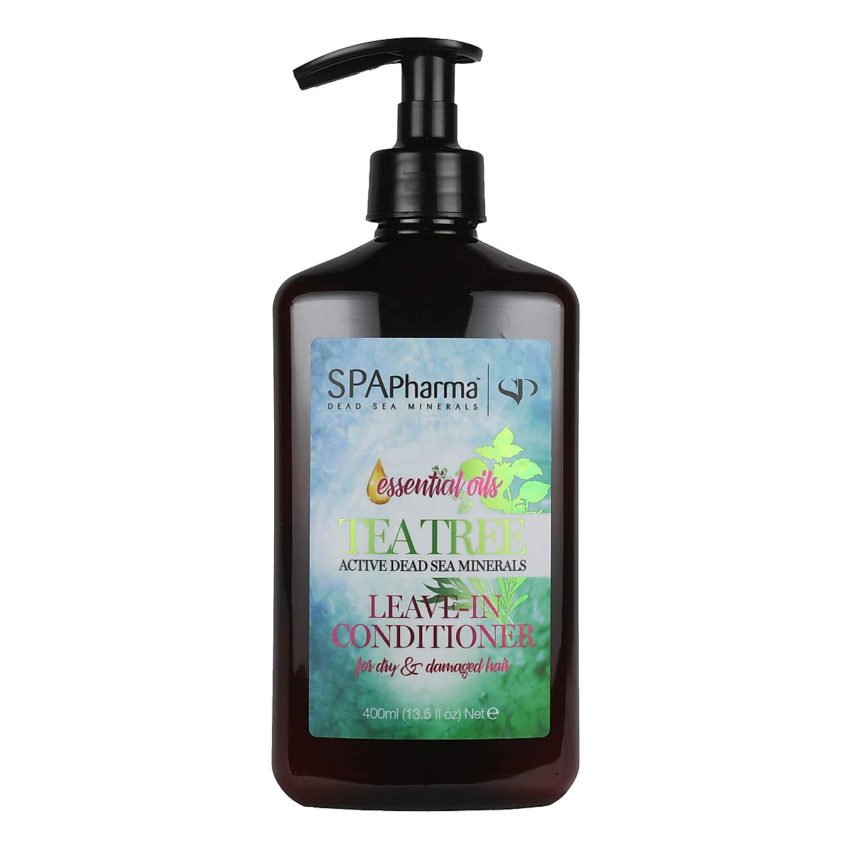 SPApharma Leave In Conditioner enriched with Tea Tree Essential Oil & Dead Sea Minerals for Dry & Damaged Hair 13.5 fl. Oz.