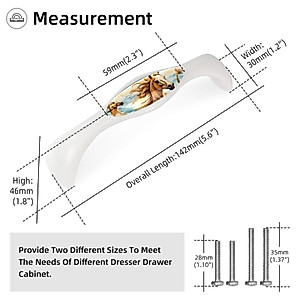 RODAILYCAY Horse 4 Packs Kitchen Drawer Pulls, Crystal Glass Cabinet Handles Pulls, Cupboard Door Knobs, Kitchen Hardware Pulls for Dresser Drawers