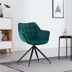 DUHOME Accent Chair Mid-Back Home Office Dining Chairs Modern Upholstered Armchair Atrovirens 1ps