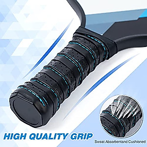 Decosis Pickleball Paddles Set of 2, USAPA Approved Pickleball Set, Lightweight Fiberglass Surface Pickleball Raquettes with 2 Indoors & 2 Outdoors Balls, Portable Carry Bag, Gifts for Men & Women