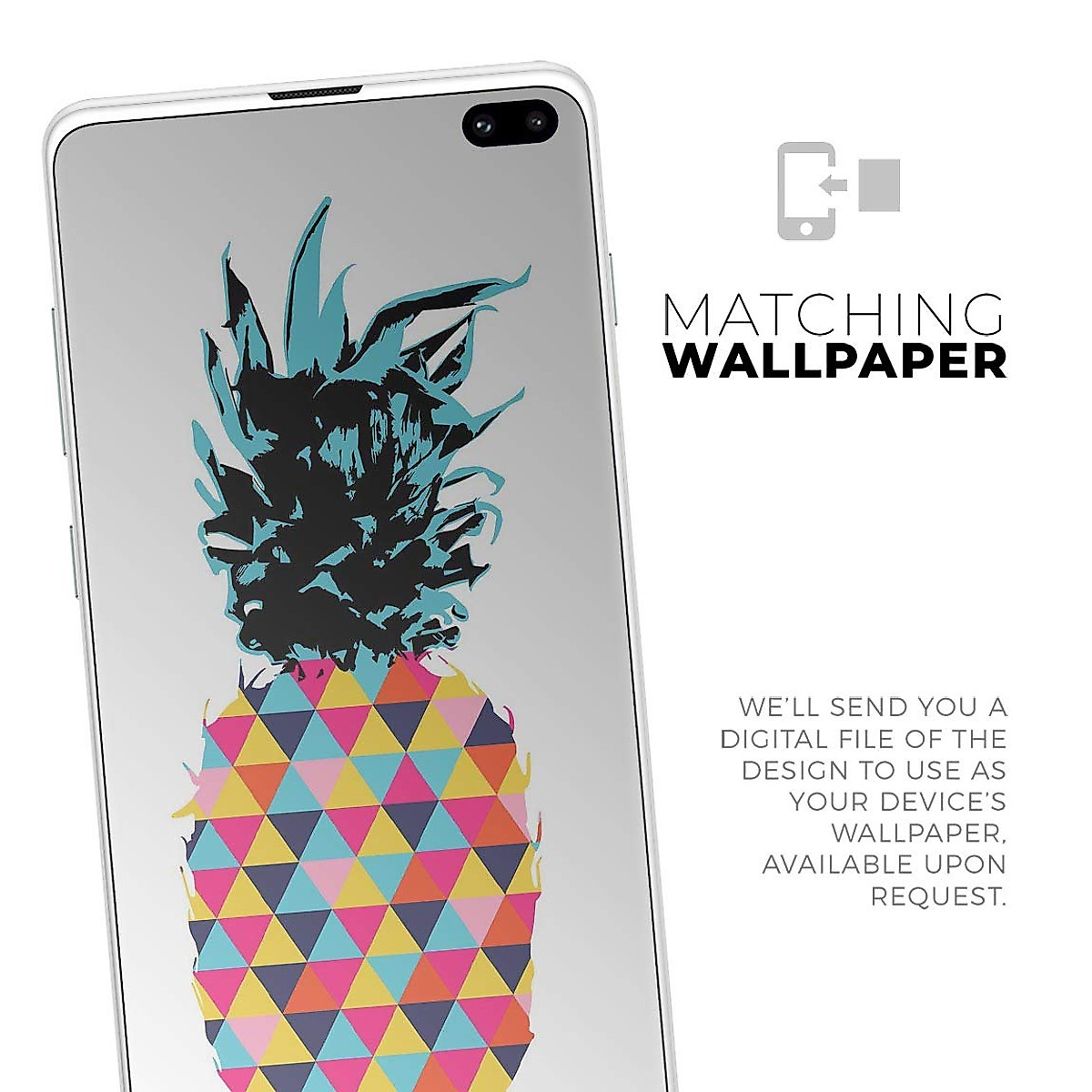 DesignSkinz Geo Retro Summer Pineapple v1 Protective Vinyl Decal Wrap Skin Cover Compatible with The Samsung Galaxy S20 (Screen Trim & Back Glass Skin)