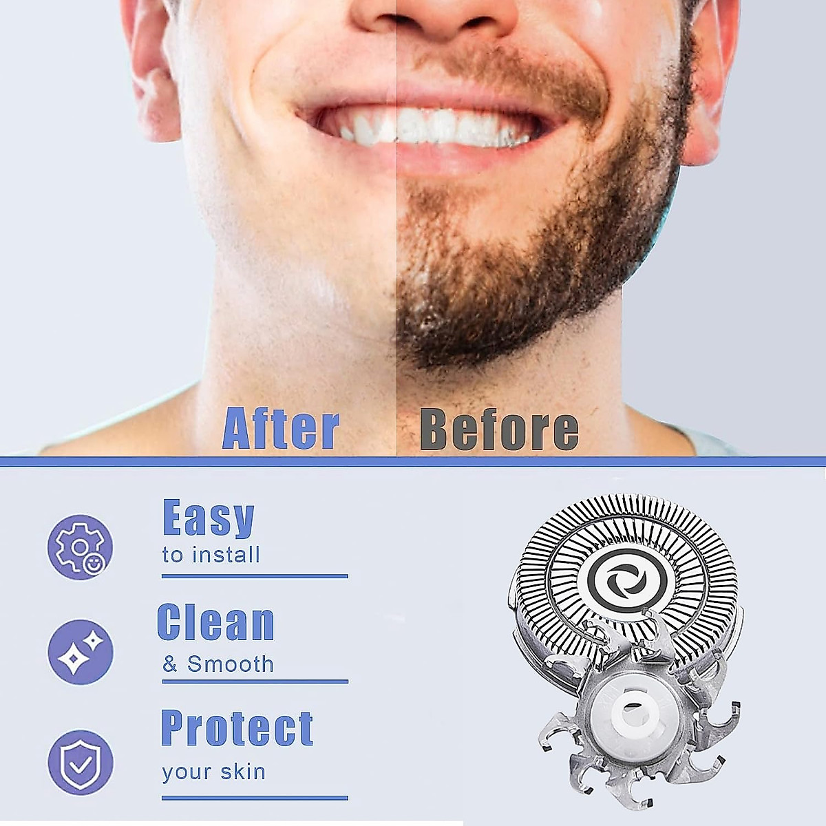 Shaver Replacement Blades for Skull Shaver Pitbull Gold PRO Shaver Replacement Blade,Shaver Replacement Heads for Pitbull Platinum Pro Shaver (2Set(8blades)