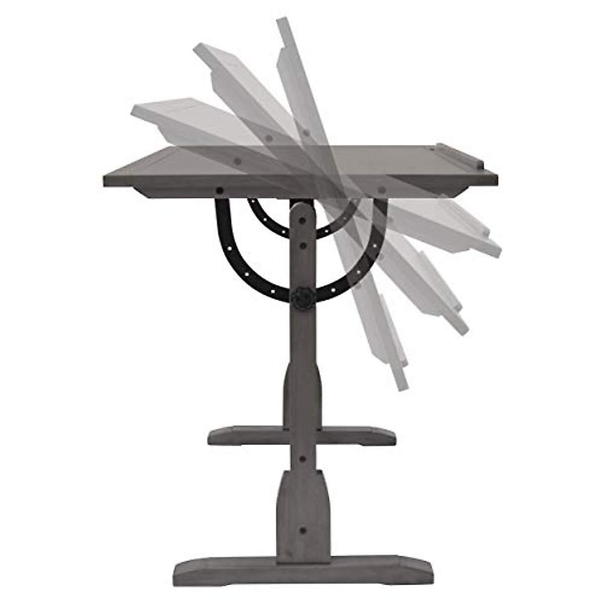 SD STUDIO DESIGNS Vintage Solid Wood Drawing 42" x 30" Angle Adjustable Top Drafting Table, 42", Slate Gray