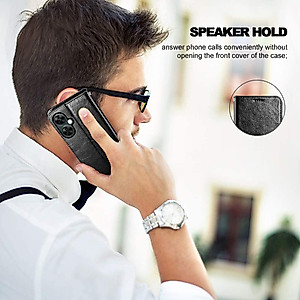 YJROP for OnePlus Nord N30 5G/OnePlus Nord CE 3 Lite 5G Case,with Screen Protector,PU Leather Wrist Strap Card Slots Shockproof Protective Flip Cover Phone Wallet Case for OnePlus Nord N30, Black