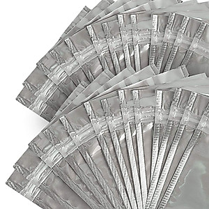 100PCS Resealable Smell Proof Bags with Clear Front Window, Zip Lock Stand Up Aluminum Foil Bags Mylar Food Storage Bags Pouch for Dry Food, Snack, Jewelry, Electronics（8x12+4inch）