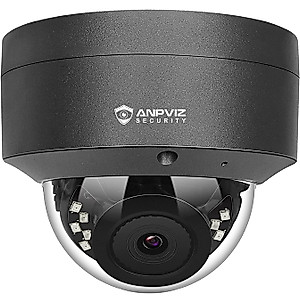 Anpviz 5MP PoE Camera, Outdoor Vandal Dome Security PoE IP Camera with Audio, 98ft Night Vision, H.265, 24/7 Recording Waterproof IP66 Indoor, Wide Angle 2.8mm (Grey), NDAA Compliant (U Series)