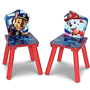 PZCXBFH Children PAW Patrol 4-Piece Playroom Set Includes Table with 2 Chairs and Deluxe Toy Box, Blue red
