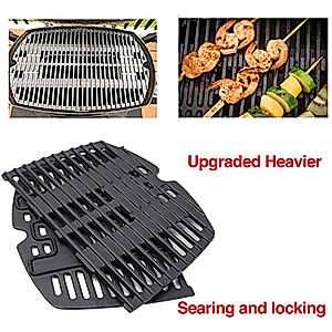 7645 Grate Replacement Parts for Weber Q200 Q220 Q2000 Q2400 Series Grill 396000 396002 53060001 54060001 566002 Accessories 2PCS 65811 Cast Iron Cooking Grid