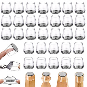 32Pcs Silicone Chair Leg Floor Protectors, Chair Leg Protectors for Hardwood Floors