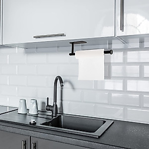 Aisto Paper Towel Holder Wall Mount Under Cabinet Adhesive Paper Towel Holder or Wall Drilling for Home Kitchen - SUS304 Stainless Steel