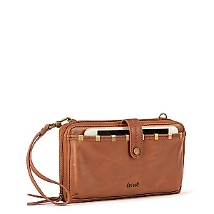 The Sak Iris Smartphone Crossbody Purse - Women's Cellphone Bag & Wallet For Everyday - Convertible Wristlet With Zipper in Tobacco/Leather