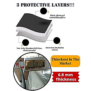 38-inch Fire Pit Mat for Under Fire Pit, Round | 3 Layered Premium Quality | Firepit Mat for Deck, Grass, Concrete, BBQ Grill, & Smoker | Fireproof Deck Protector