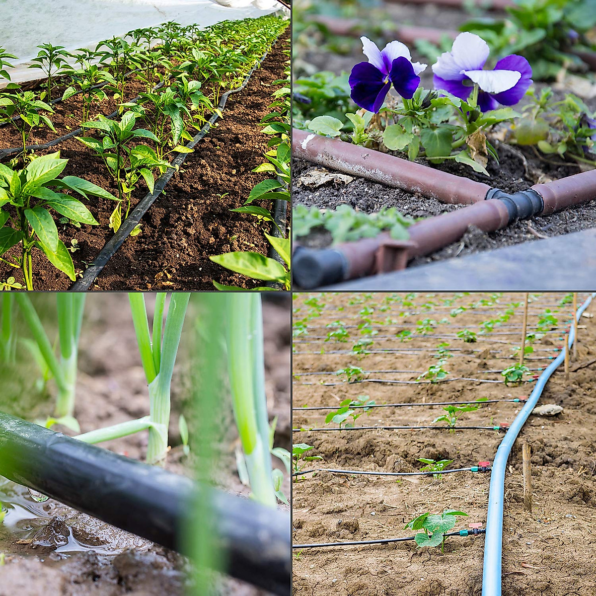 URATOT 40 Pieces Drip Irrigation Fittings Kit 1/2" Tubing Set, 10 Tees, 10 Couplings, 10 Elbows and 10 End Cap Plugs Drip Irrigation Barbed Connectors for Drip Sprinkler Systems