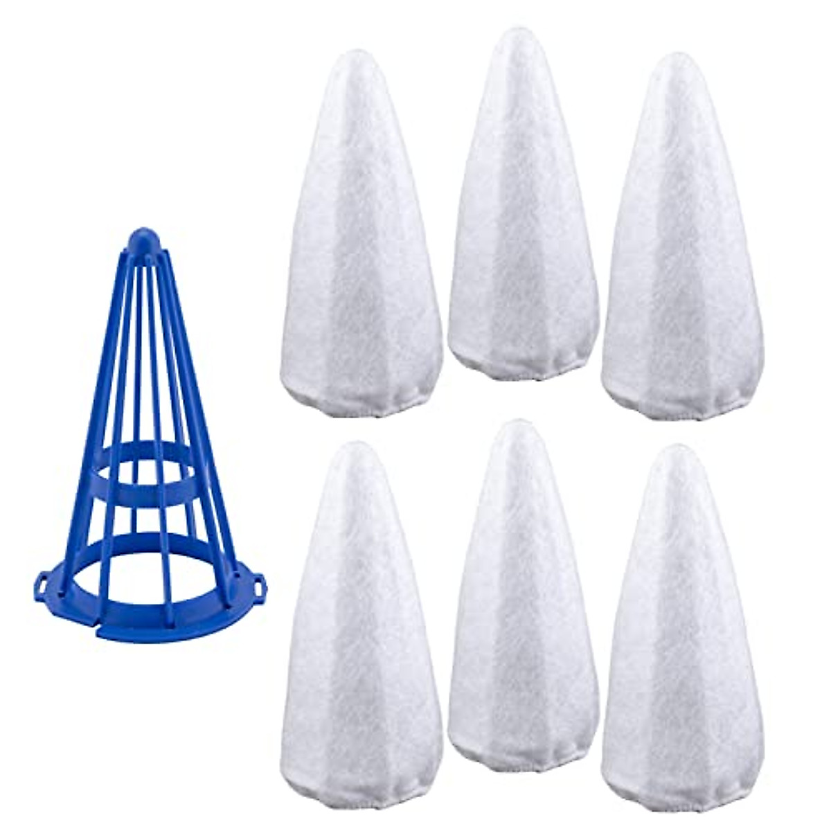 Bamkyait P22X021 Vacuum Filter Cotton and cone Filter ring fits Pool Blaster Water Tech Centennial Filter (6 pack Filter Cotton+1 blue cone)