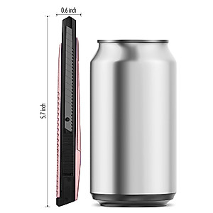 FantastiCAR 2-Pack Auto Lock Retractable Utility Knife, Snap Off Safety Cutter, with Aluminium Alloy Grip, 60 Degree and 30 Degree Blades, for Precision Trimming Jobs (Pink)