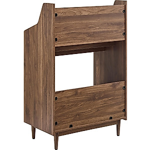 Crosley Furniture Liam Vinyl Record Storage Stand, Tiered Storage Shelves for Records, Walnut