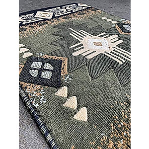 YHSF South West Native American Area Rug C318 (Sage Green, 2 Feet x 3 Feet 4 Inches)