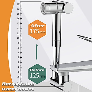 Timnamy Faucet Attachment, 1440° Extendable Robotic Arm Faucet, 2 Mode Multi Angle Rotating Faucetfor Kitchen Bathroom Sink with Height Adjustment and Splash Prevention (Black)
