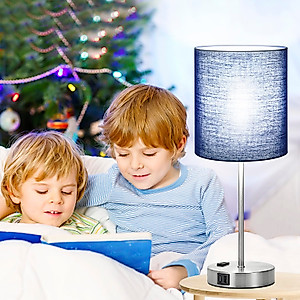 𝟮𝟬𝟮𝟯 𝗡𝗘𝗪 Set of 2 Touch Control Table Lamps with 2 USB & AC Outlet, 3-Way Dimmable Bedside Nightstand Lamps for Bedroom Living Room Nursery, 800 Lumens 5000K Daylight Bulbs Included