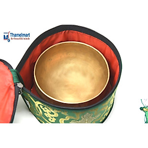 5.5" Superb Crown Chakra Tibetan Singing Bowl for Meditation, Sound Healing, Yoga & Sound Therapy. Made of 7 metals. Cushion Suede Leather Wooden Mallet, Box & Tingsha Included ~Nepal by Thamelmart.