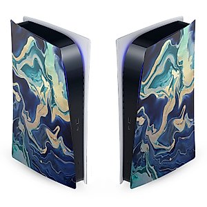 Head Case Designs Officially Licensed Monika Strigel Indigo Art Mix Vinyl Faceplate Sticker Gaming Skin Decal Cover Compatible With Sony PlayStation 5 PS5 Digital Edition Console