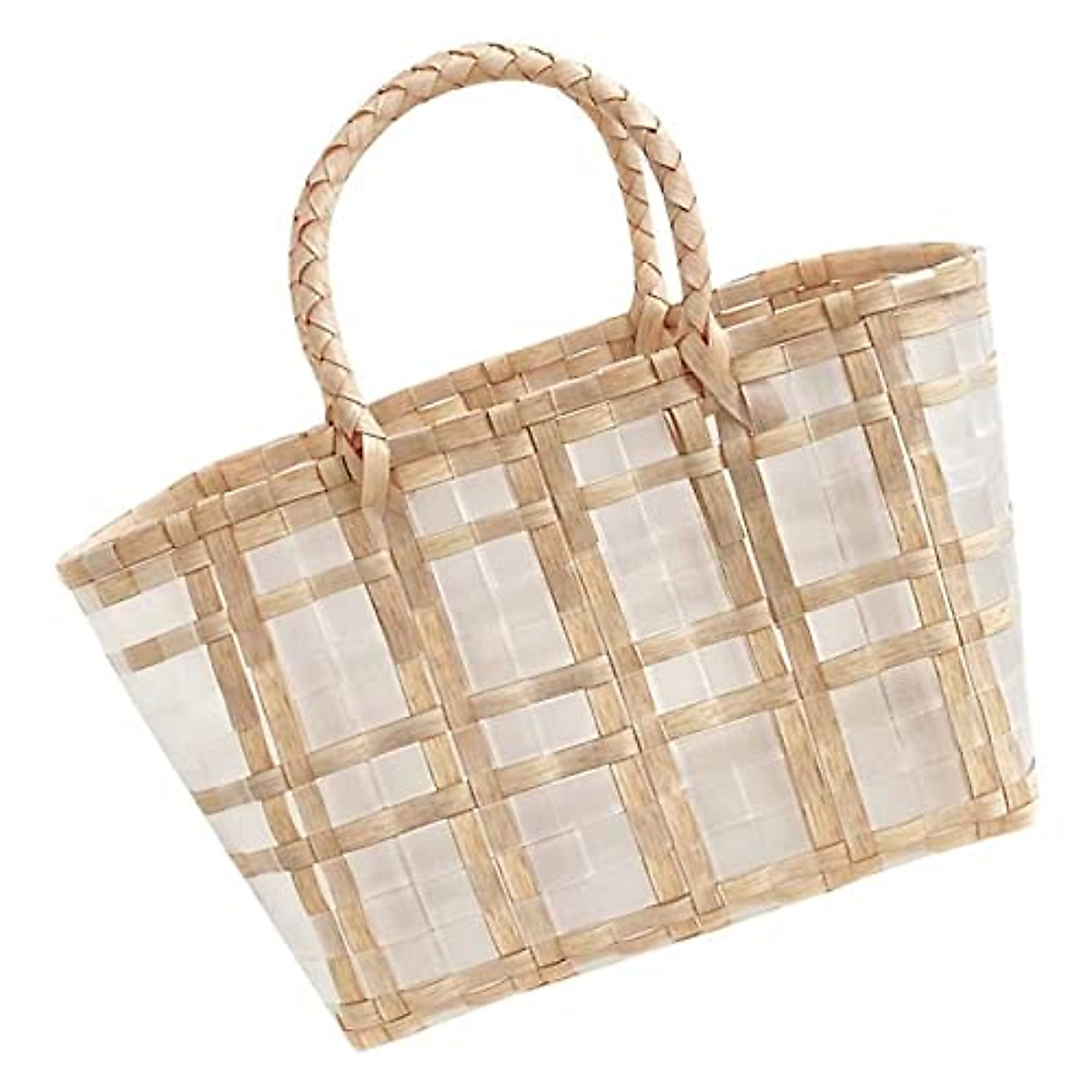 WALTX Round Basket 1Pc Practical Waterproof Durable Shopping Basket Woven Basket for Home Decor Shop Storage Case
