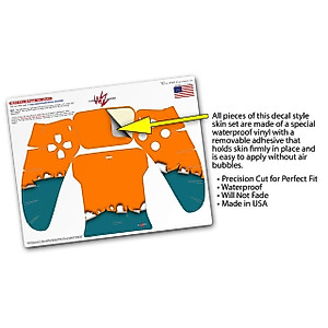 WraptorSkinz Skin Wrap compatible with Sony PS5 DualSense Controller Ripped Colors Orange Seafoam Green (CONTROLLER NOT INCLUDED)
