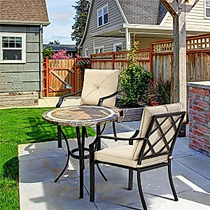 WYFDP 4 Piece Patio Dining Chairs Stackable Removable Cushioned Garden Patio