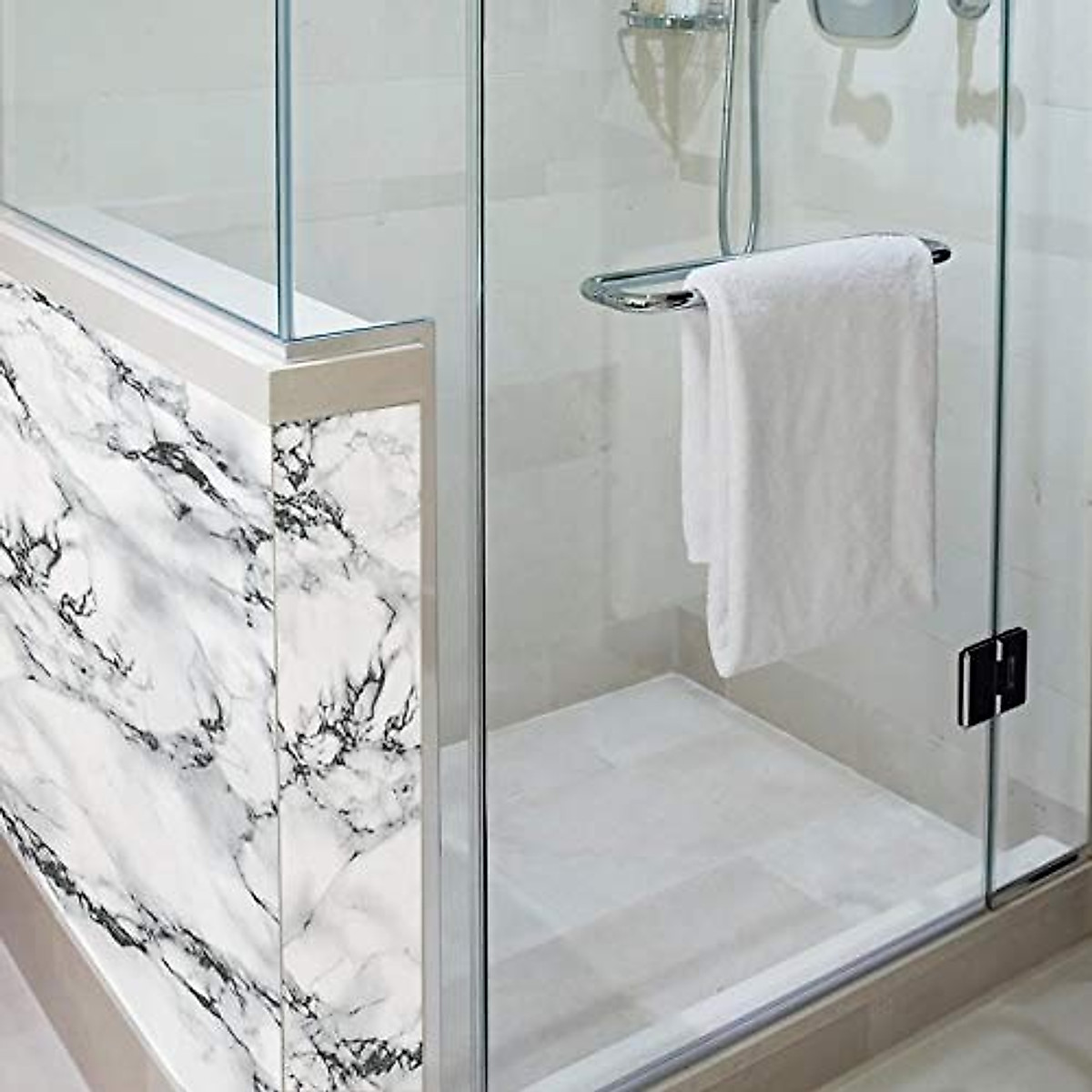 d-c-fix 346-0047-4PKA Decorative Self-Adhesive Film, Marble White, 17" x 78" Roll, 4-Pack with Applicator