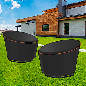 CATOTEL Papasan Chair Cover, 420D Oxford Patio Furniture Seat Cover Waterproof Protective Outdoor Patio Chair Cover Dustproof Cover 52 X 21.5 X 39Inch,Black