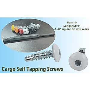 Self Tapping Screws/Self Tapping Sheet Metal Screws for Cargo Trailer Exterior Screws OEM #10 x 3/4 Enclosed Trailer Screws-150 Pack(White)