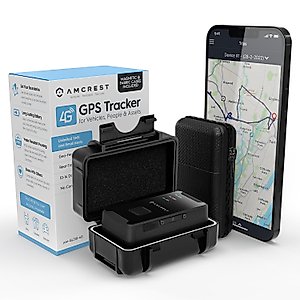 Amcrest GPS GL300 GPS Tracker for Vehicles (4G LTE) - Portable Mini Hidden Real-Time GPS Tracking Device for Vehicles, Cars, Kids, Pets, Assets, Text/Email/Push Alerts, Twin Magnet Weatherproof Case