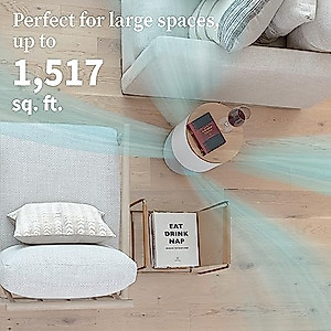 Dupray Bloom™ Air Purifier for Large Rooms with Planter or Custom Accent Table Design | For Home, Bedroom, Office, Dust, Pets | H13 HEPA Air Filtration (Accent Table - Walnut, Cloudy Gray)