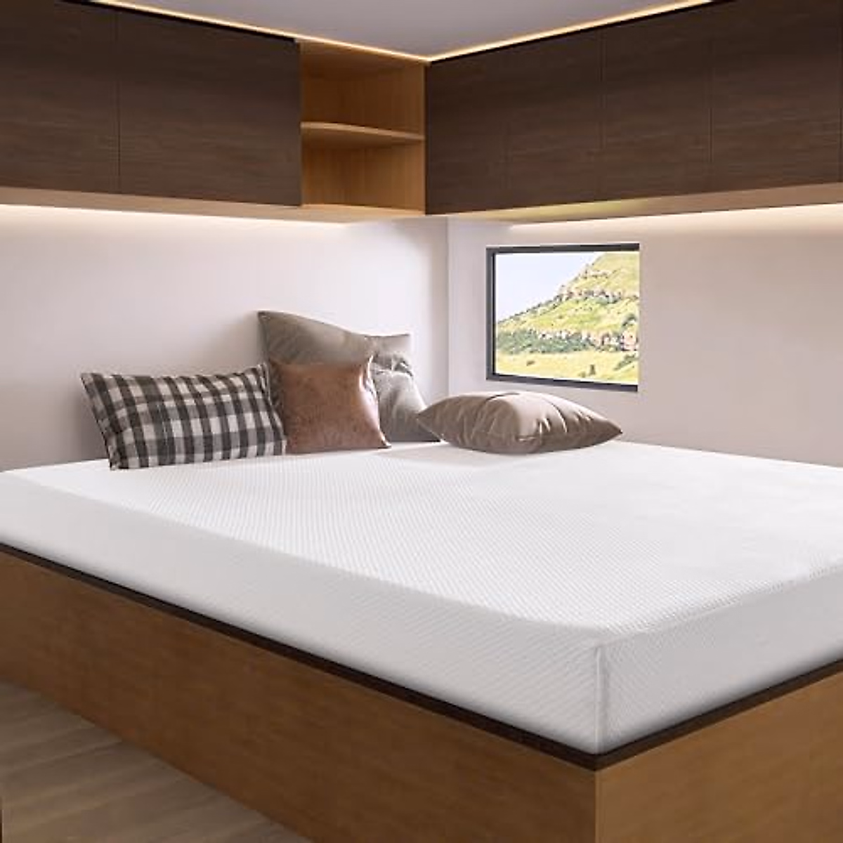 Vyfipt RV Mattress 10 Inch King Size,Green Tea Medium Firm Memory Foam Mattress in a Box,Pressure Relief,CertiPUR-US Certified,Made in USA,Campers/Trailers/Trucks Mattress